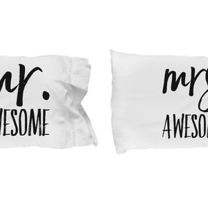 Mr Awesome and Mrs. Awesome Pillowcase Couples Gift Wedding - Etsy