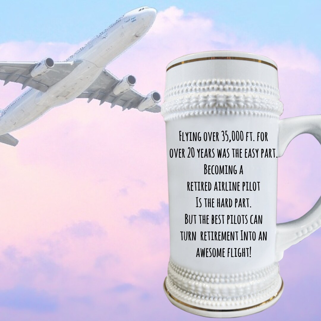 Pilot Gifts Pilot Beer Mug Gift for Retired Pilot Retired Gifts Pilot ...
