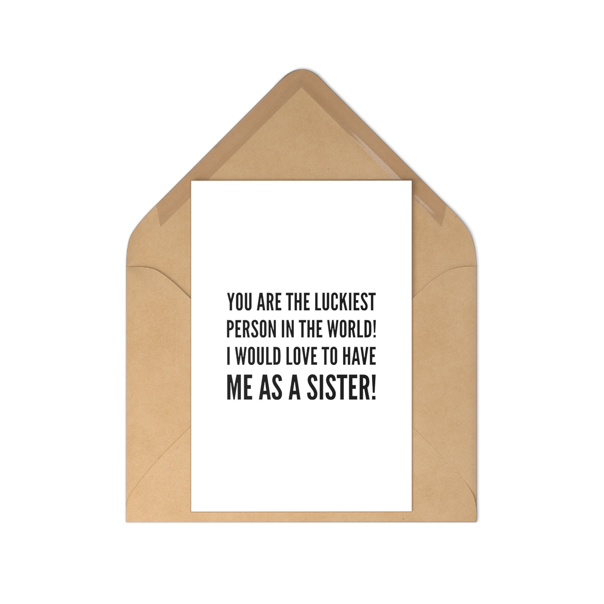 Funny Sister Card Funny Card for Sister From Sister Brother - Etsy
