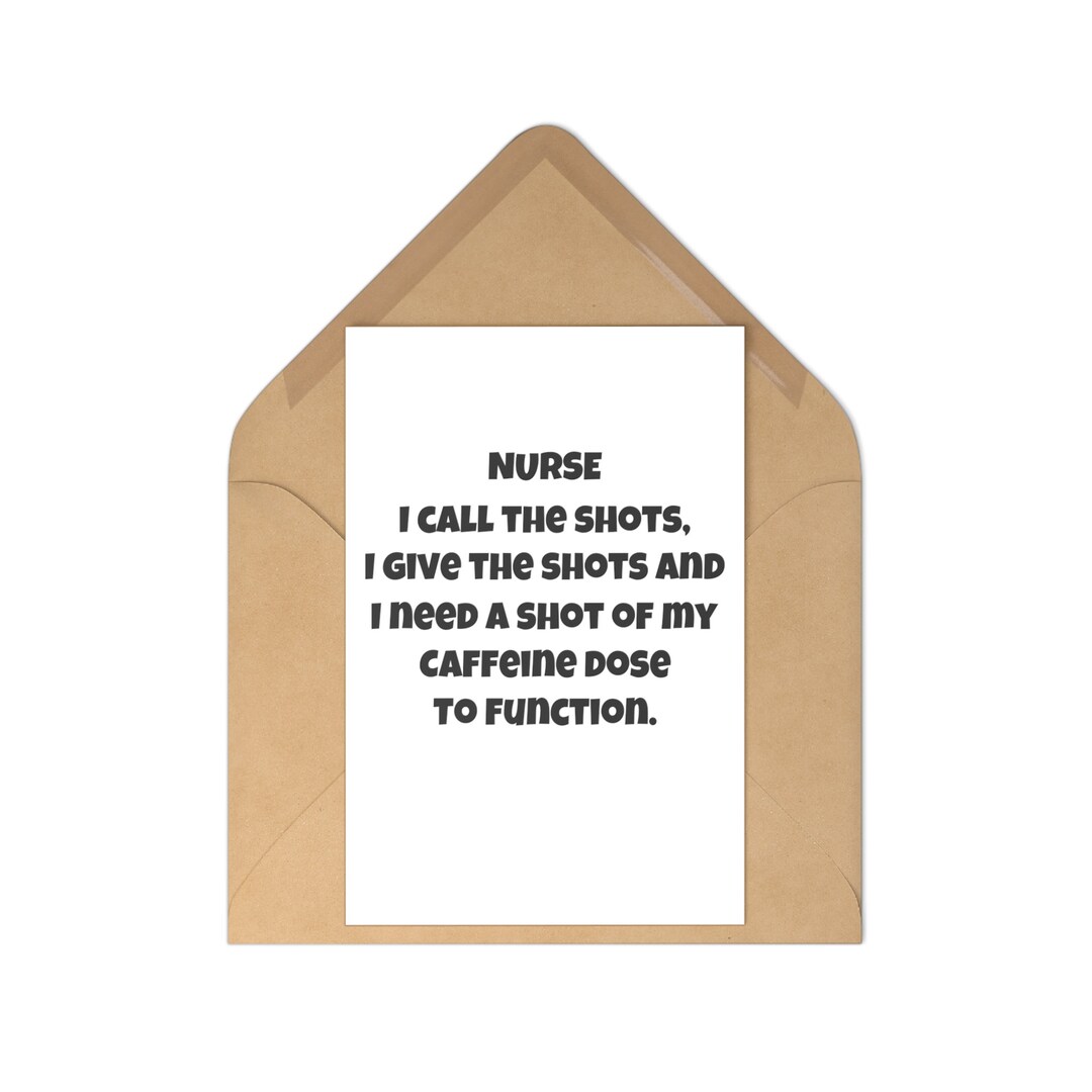 Funny Nurse Card I Call the Shots Funny Pun Card Funny Card for Nurse ...