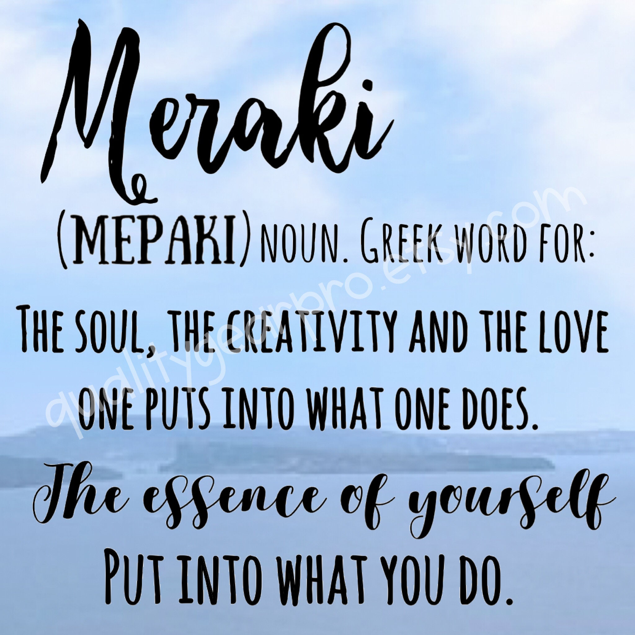 Meraki Definition Poster Meraki Poster With Definition - Etsy UK