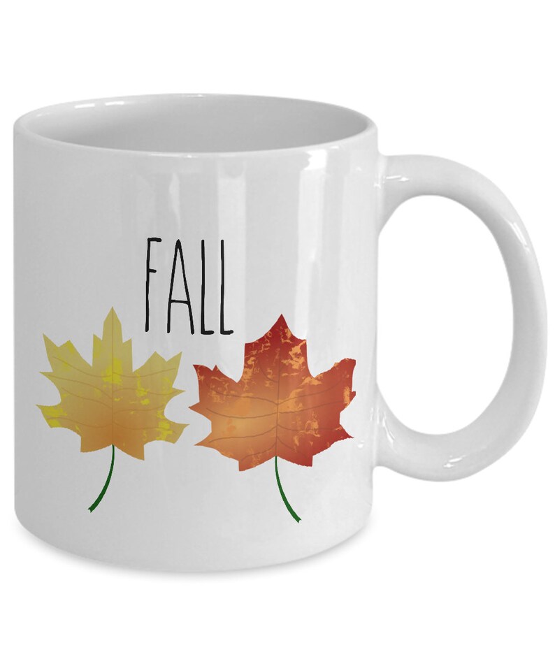 Minimalist Fall Mug With Leaves/fall Coffee Mug/fall Camping Mug/fall ...