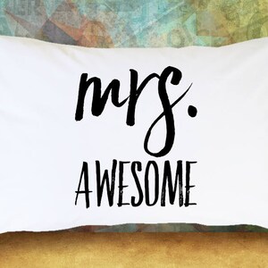 Mr Awesome and Mrs. Awesome Pillowcase Couples Gift Wedding - Etsy