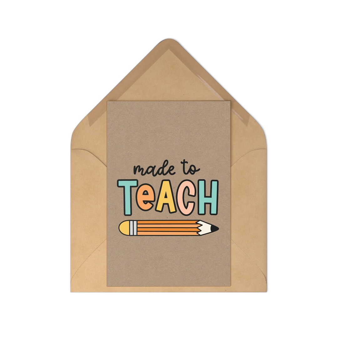 Teacher Card Made to Teach Card for Teacher Elementary School ...
