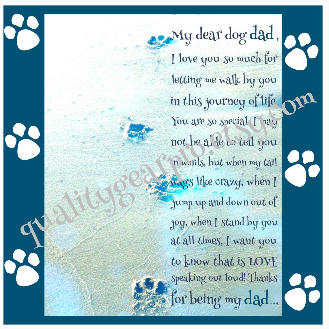 Dog Dad Poster Dad Poster Dog Dad Art Print Wall Decor - Etsy