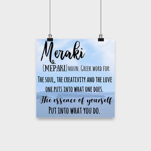 Meraki Definition Poster, Meraki Poster With Definition, Meraki Art ...