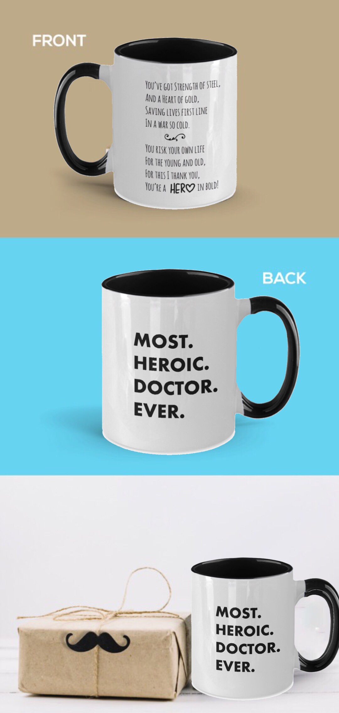 Doctor mug Most Heroic Doctor Ever Appreciation Gift for | Etsy