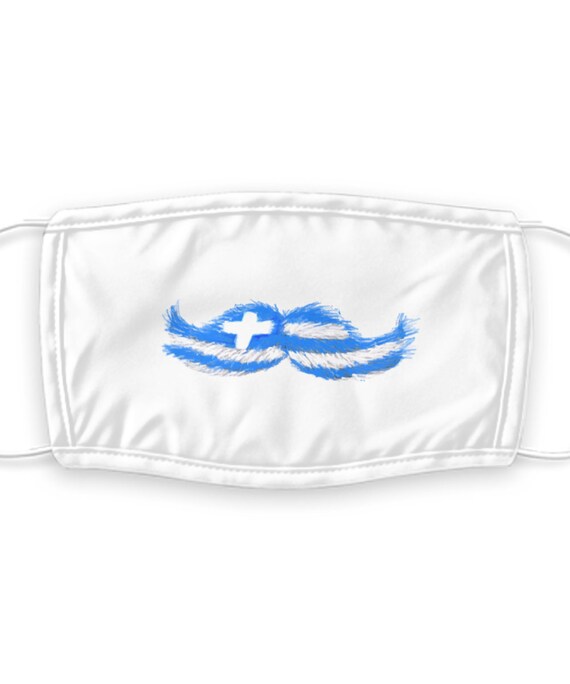 Greek Mustache Face Mask for Pappou Greek Grandfather Greek | Etsy