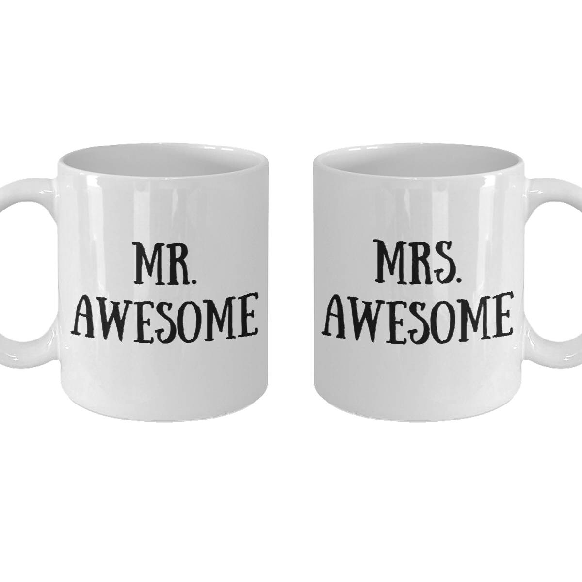 Mr and Mrs Awesome Mr and Mrs Mugs Couples Gift Anniversary - Etsy