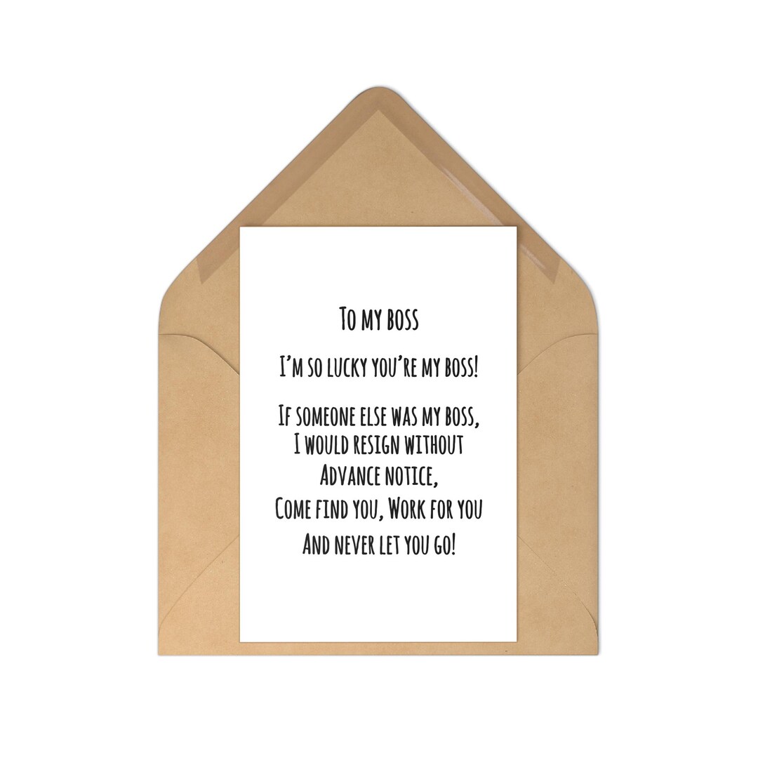 Funny Boss Card Im Lucky You’re My Boss Card for Boss Appreciation Card ...