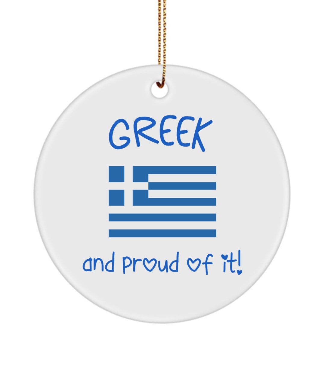 Greek Pride Ornament Greek Flag Greek and Proud of It Ornament Yiasou ...