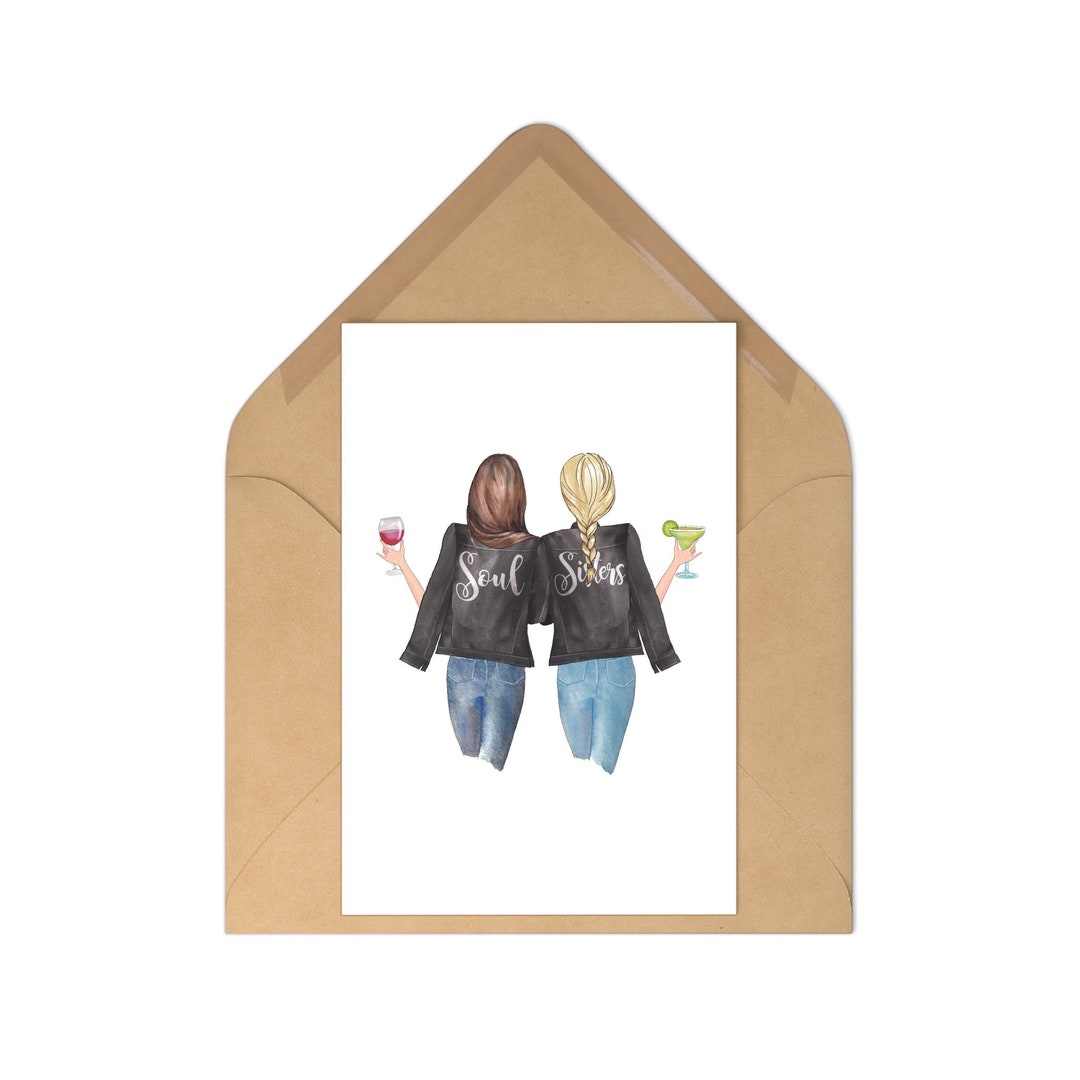 Soul Sisters Card Best Friend Card For Best Friend For Bestie For Soul