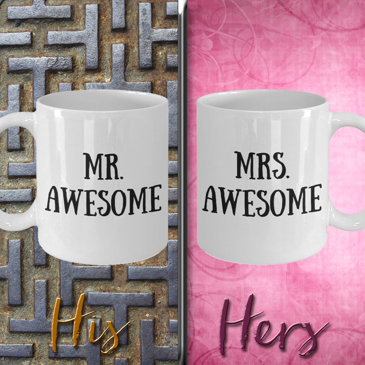 Mr and Mrs Awesome Mr and Mrs mugs Couples gift Anniversary | Etsy