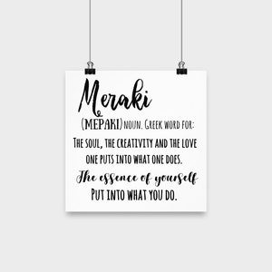 Meraki Definition Poster, Meraki Poster With Definition, Meraki Art ...
