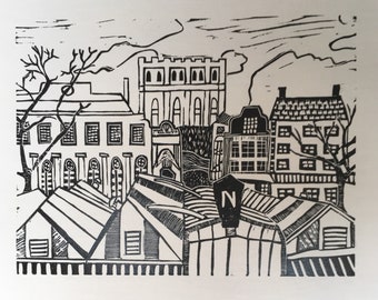 Original Elm Hill Norwich Handmade Lino Print Card - Etsy