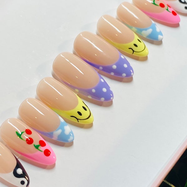 Fun Acrylic Nails - Etsy
