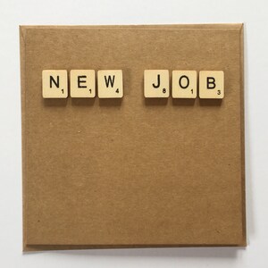 New Job Wooden Tiles Card, Congratulations, Handmade Card, Colleague ...