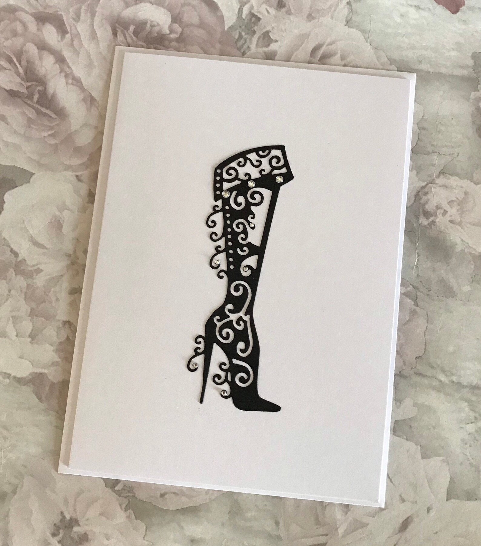 Handmade Birthday Card Shoe Birthday Card Lady's Boots | Etsy UK