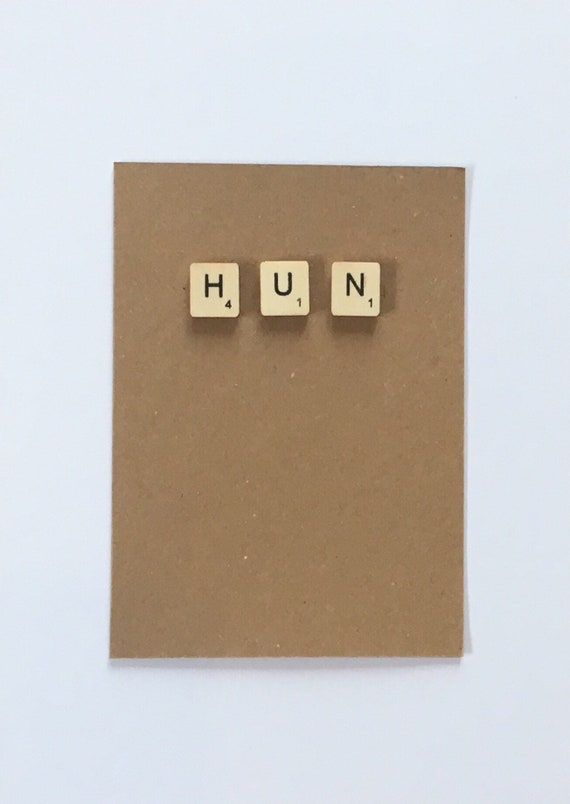 Hun Greetings Card Hun Wooden Tiles Card Hun Birthday Card | Etsy