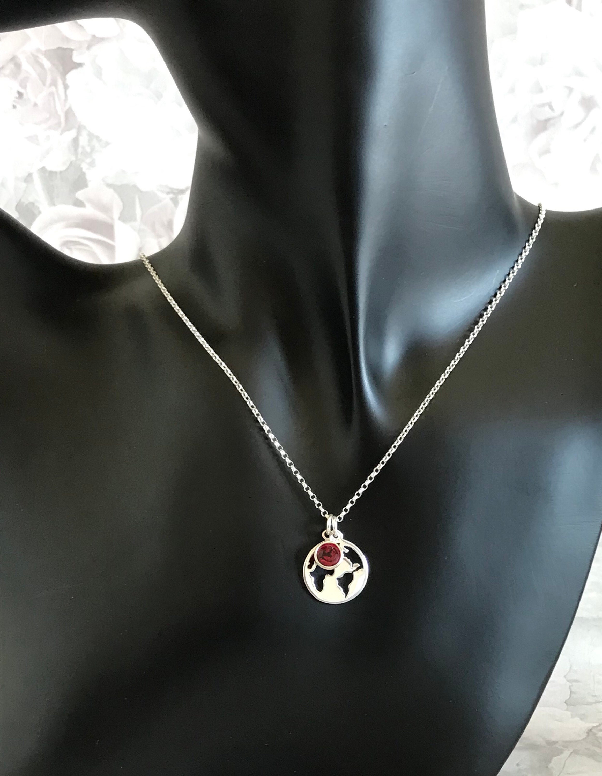 Sterling Silver July Birthstone Necklaces Swarovski - Etsy UK