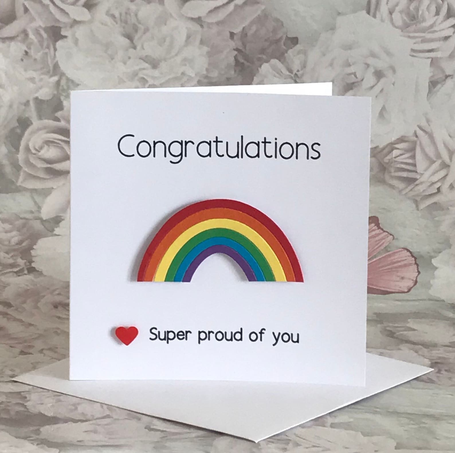 Rainbow Congratulations Card Super Proud of You Card Well | Etsy