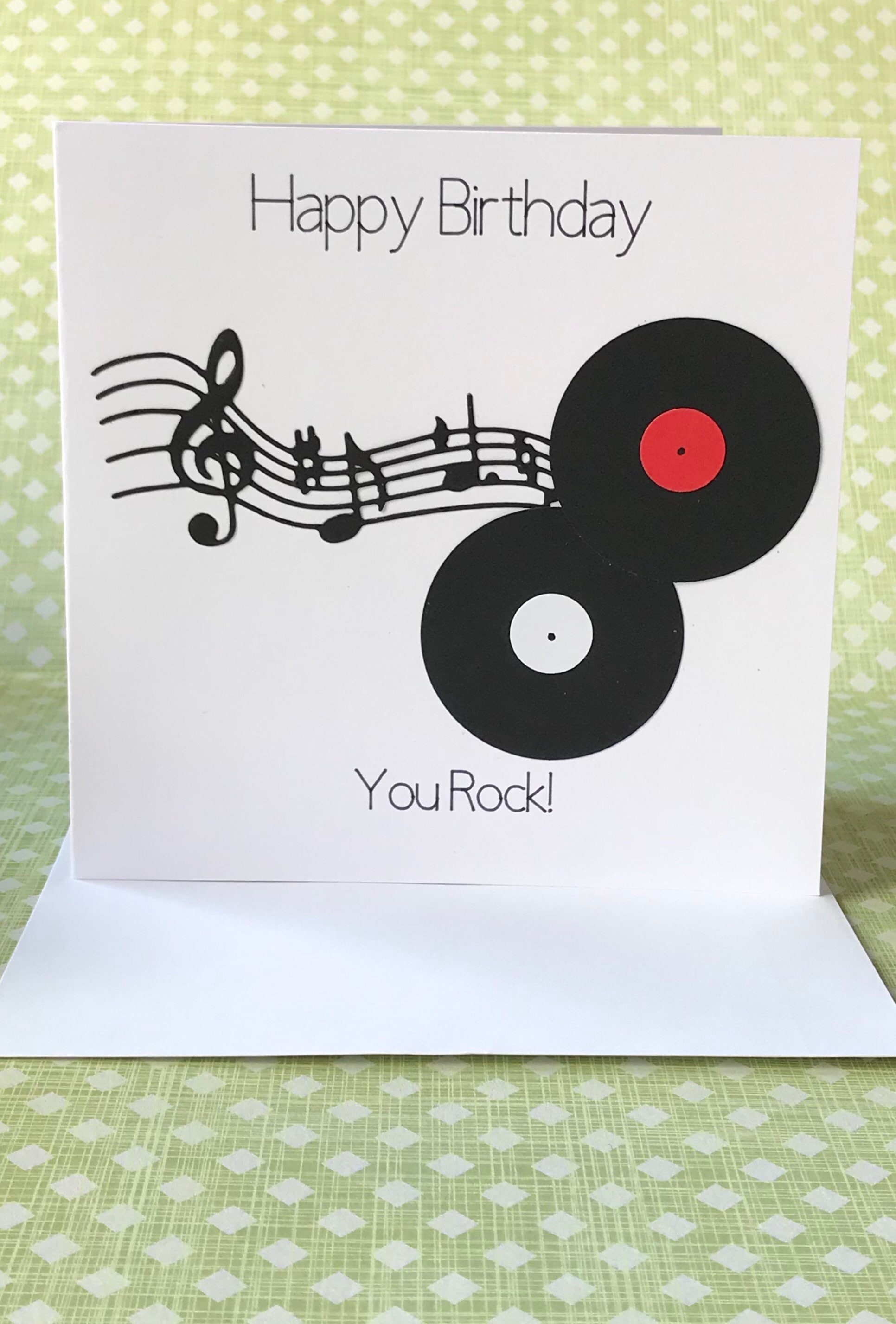 Vinyl Record Birthday Card, You Rock Vinyl Record Card, Rock Music ...