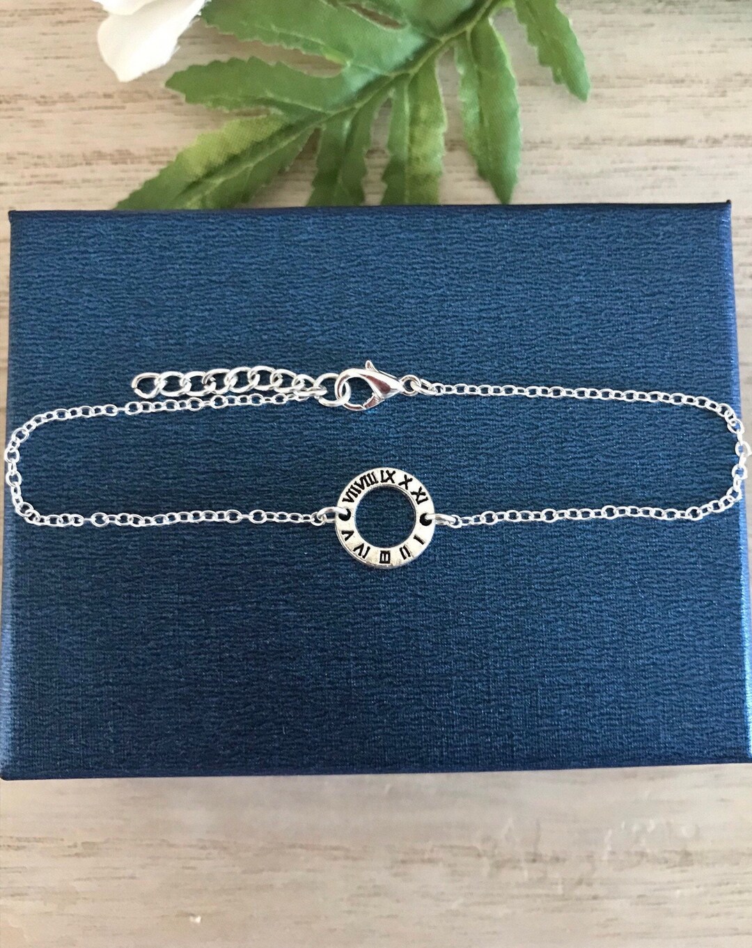 Dainty Roman Numeral Infinity Bracelet, Roman Numeral Jewelry, Silver ...