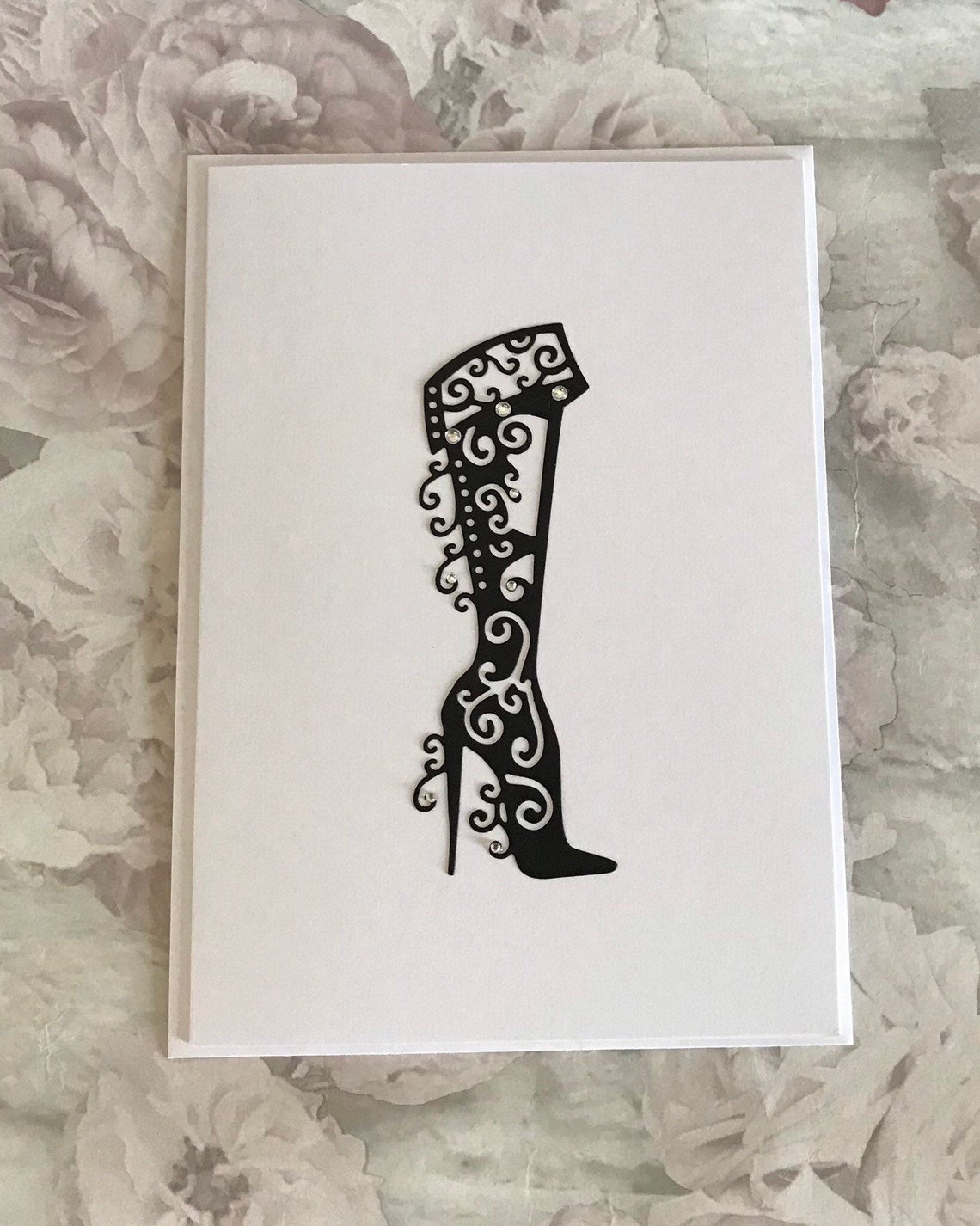 Handmade Birthday Card, Shoe Birthday Card, Lady's Boots Birthday Card ...