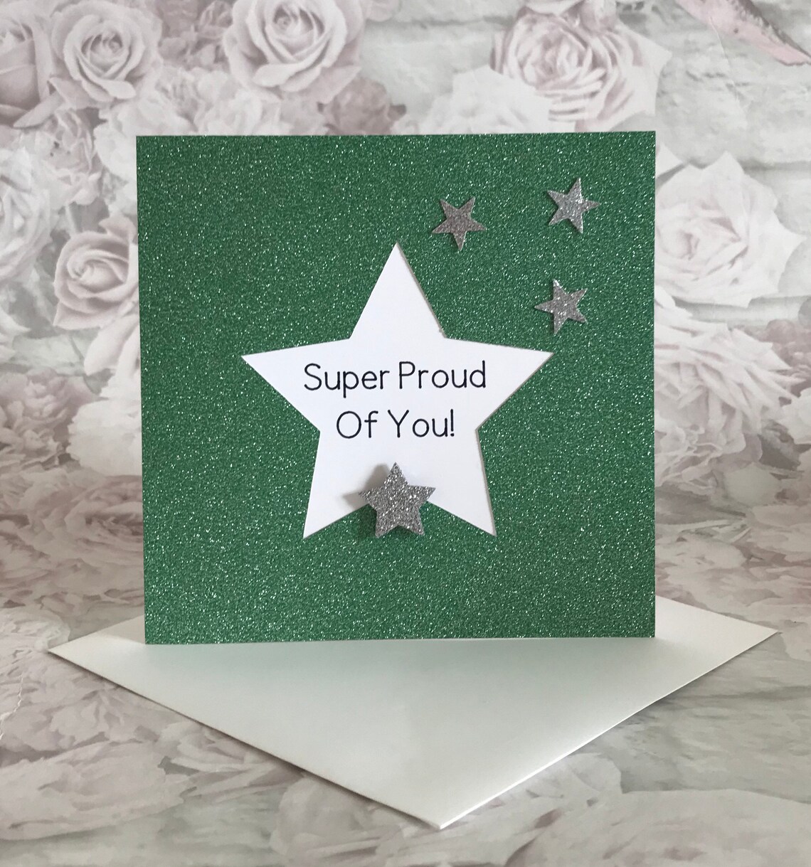 Super Proud Of You Glitter Star Card Proud Of You Well Done | Etsy