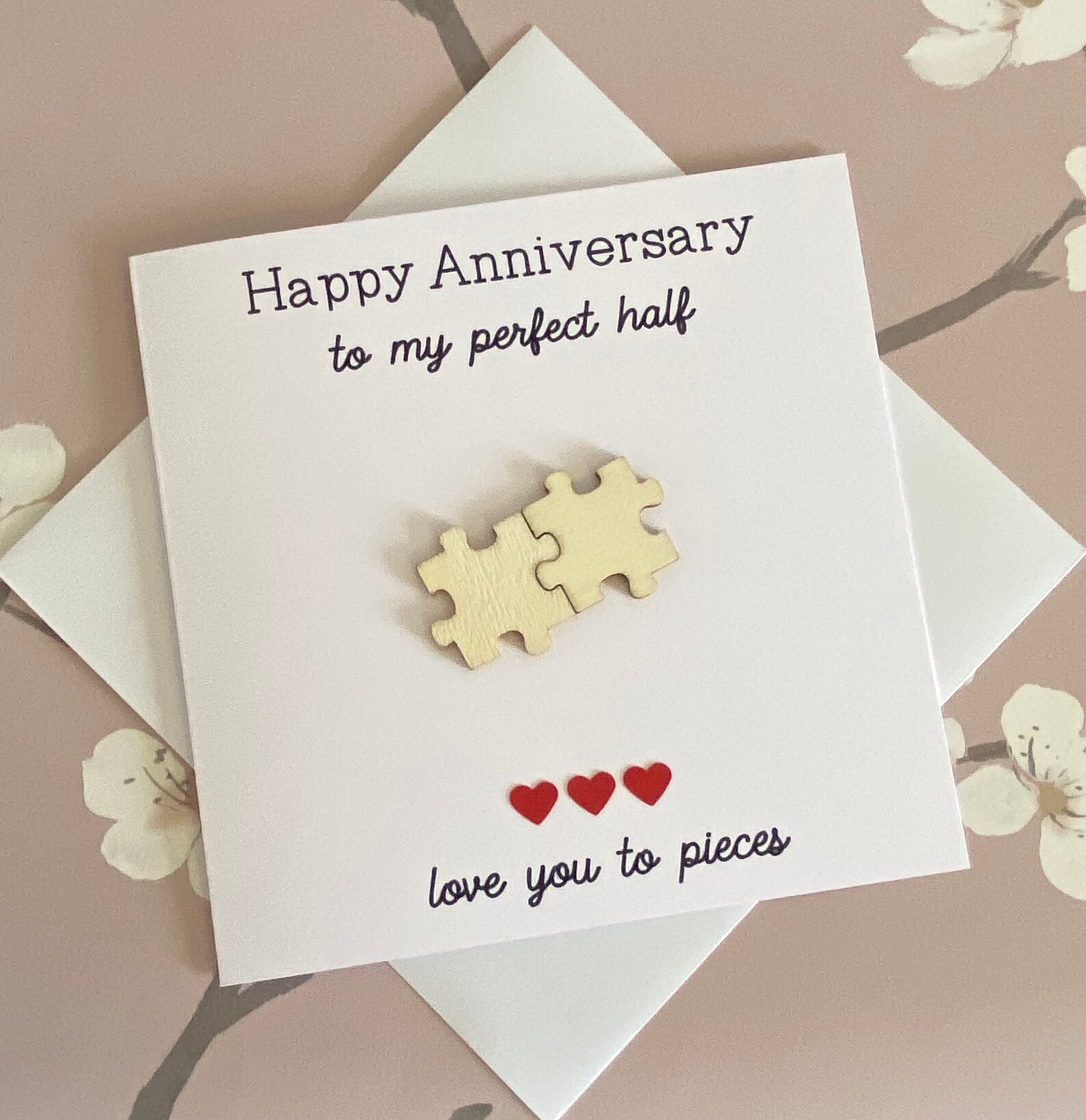 Happy Anniversary to My Perfect Half Love You to Pieces - Etsy UK
