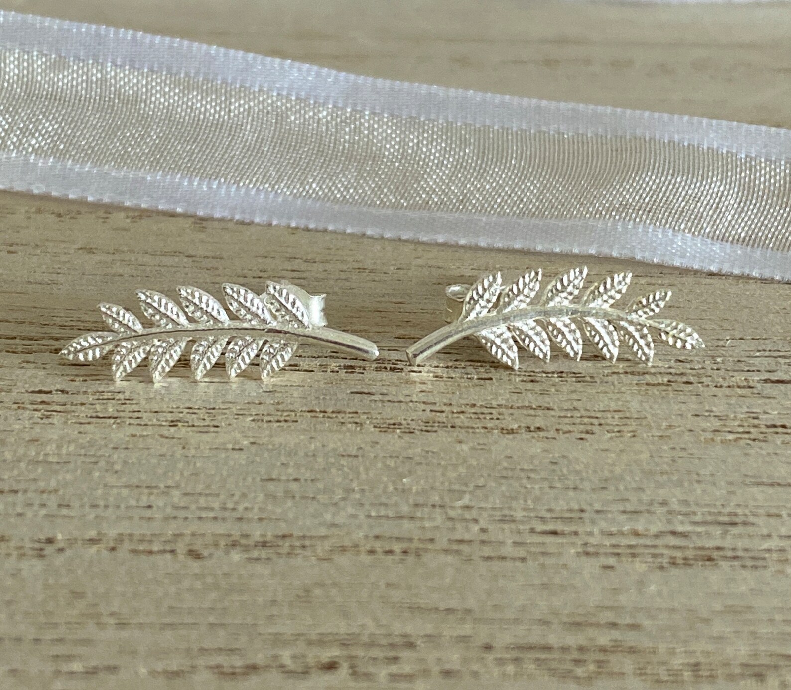 Sterling Silver 925 Leaf Studs Leaf Stud Earrings Silver - Etsy