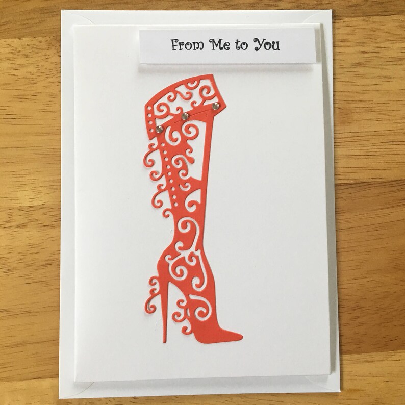 Handmade Birthday Card Shoe Birthday Card Lady's Boots | Etsy