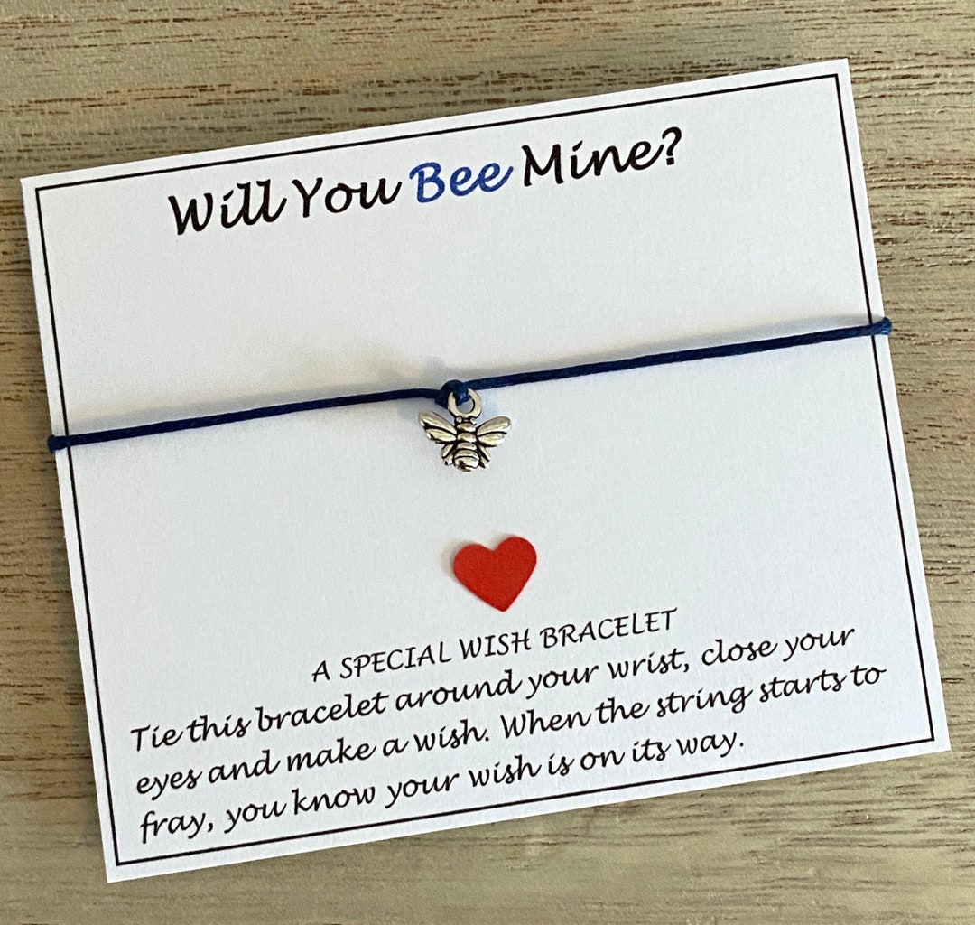 Will You Bee Mine Valentines Day Wish Bracelet, Unisex Valentines ...