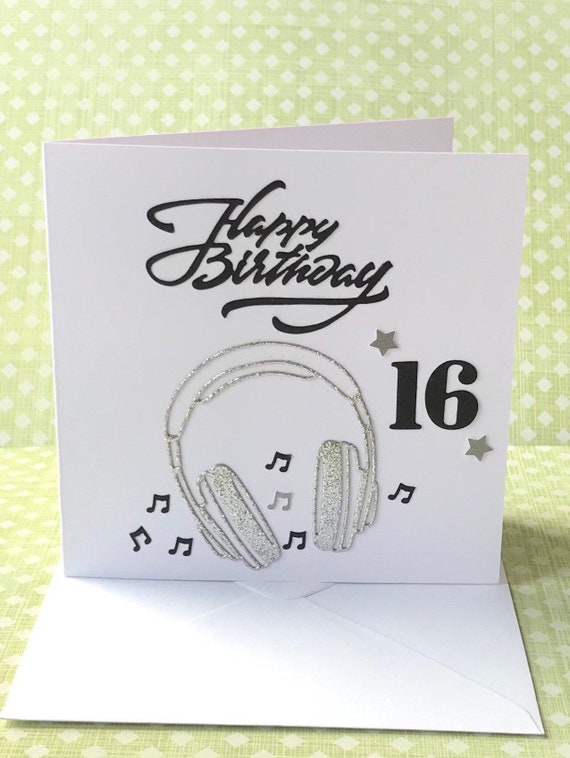 Headphone Happy Birthday Card Personalised Card Music | Etsy