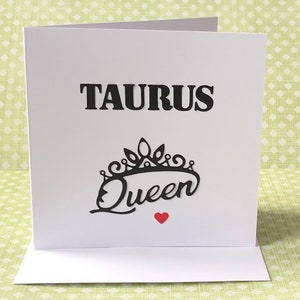 Taurus Queen Zodiac Card, Zodiac Birthday Card, You’re My Queen Card ...