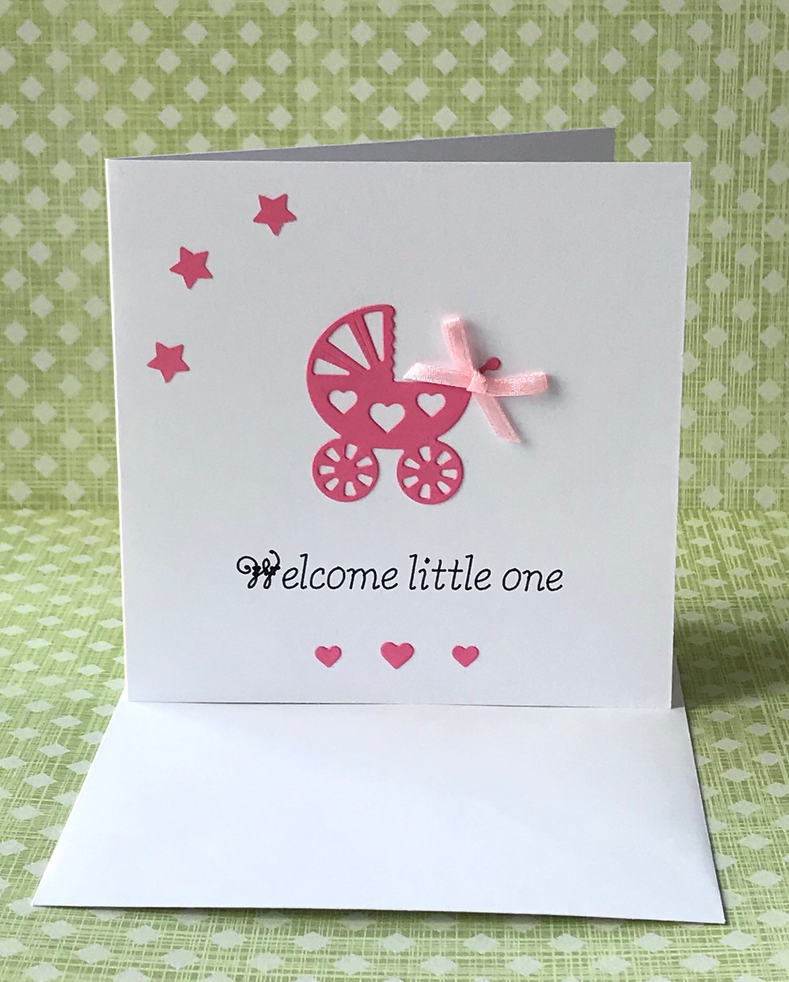 Welcome Little One Card New Baby Girl Card Baby Girl Card | Etsy