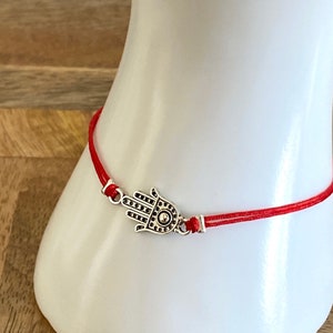 Hamsa Hand Evil Eye Adjustable Red String Bracelet, Protection Good ...