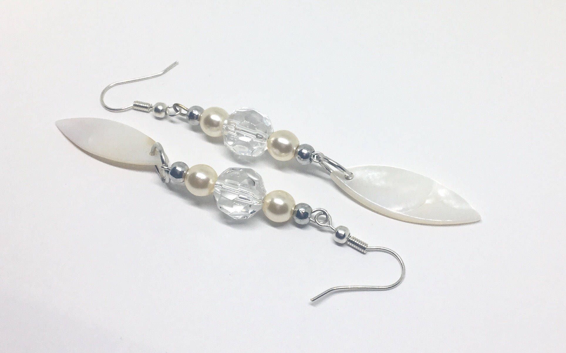 Natural Shell Earrings Shell Earrings Pearl Earrings Drop - Etsy UK