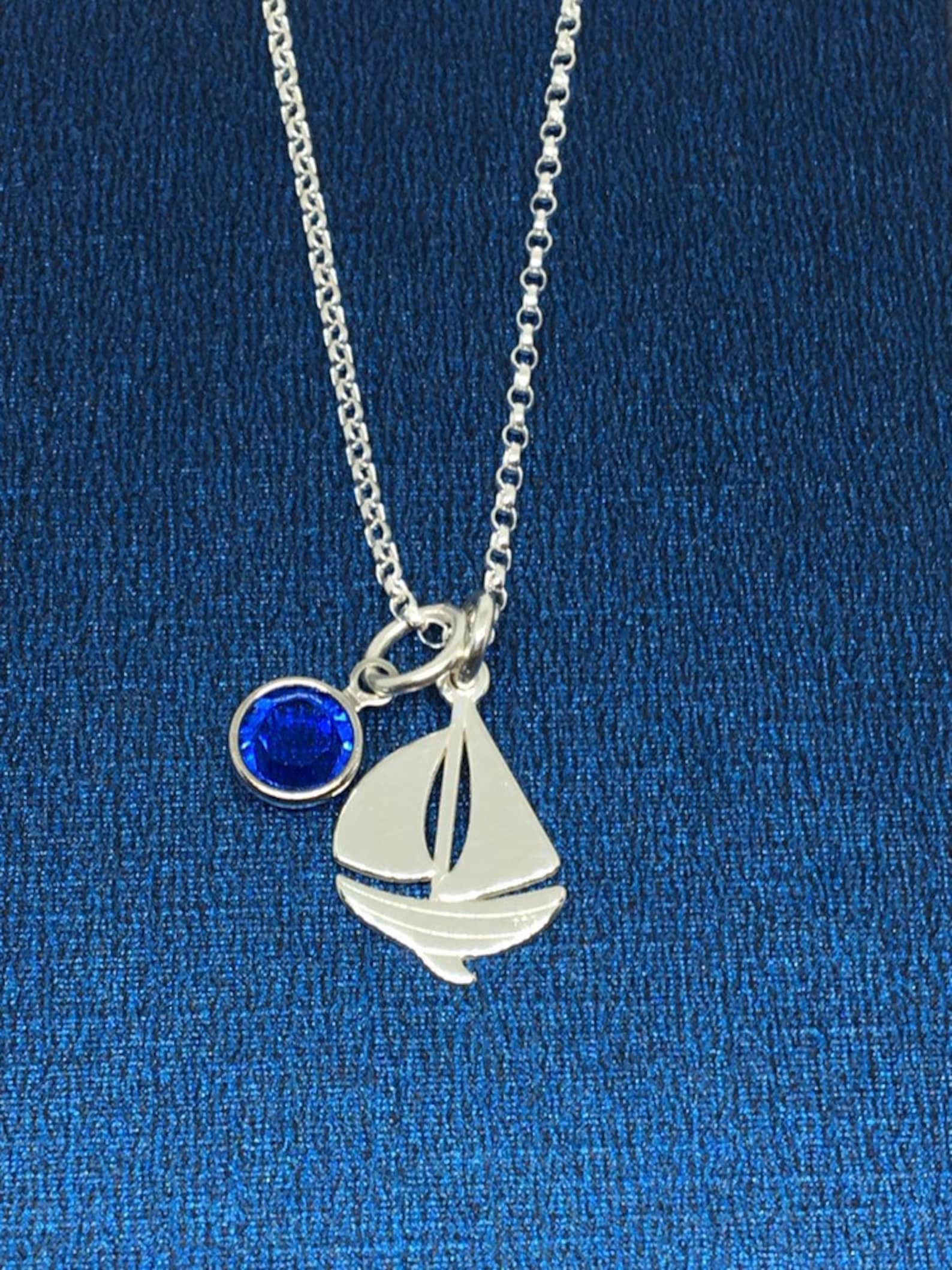 Sterling Silver Boat Necklace Ocean jewellery Sailing Boat | Etsy