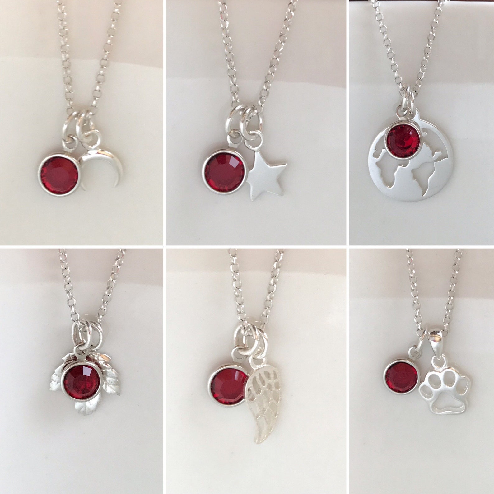 Sterling Silver July Birthstone Necklaces Swarovski - Etsy UK
