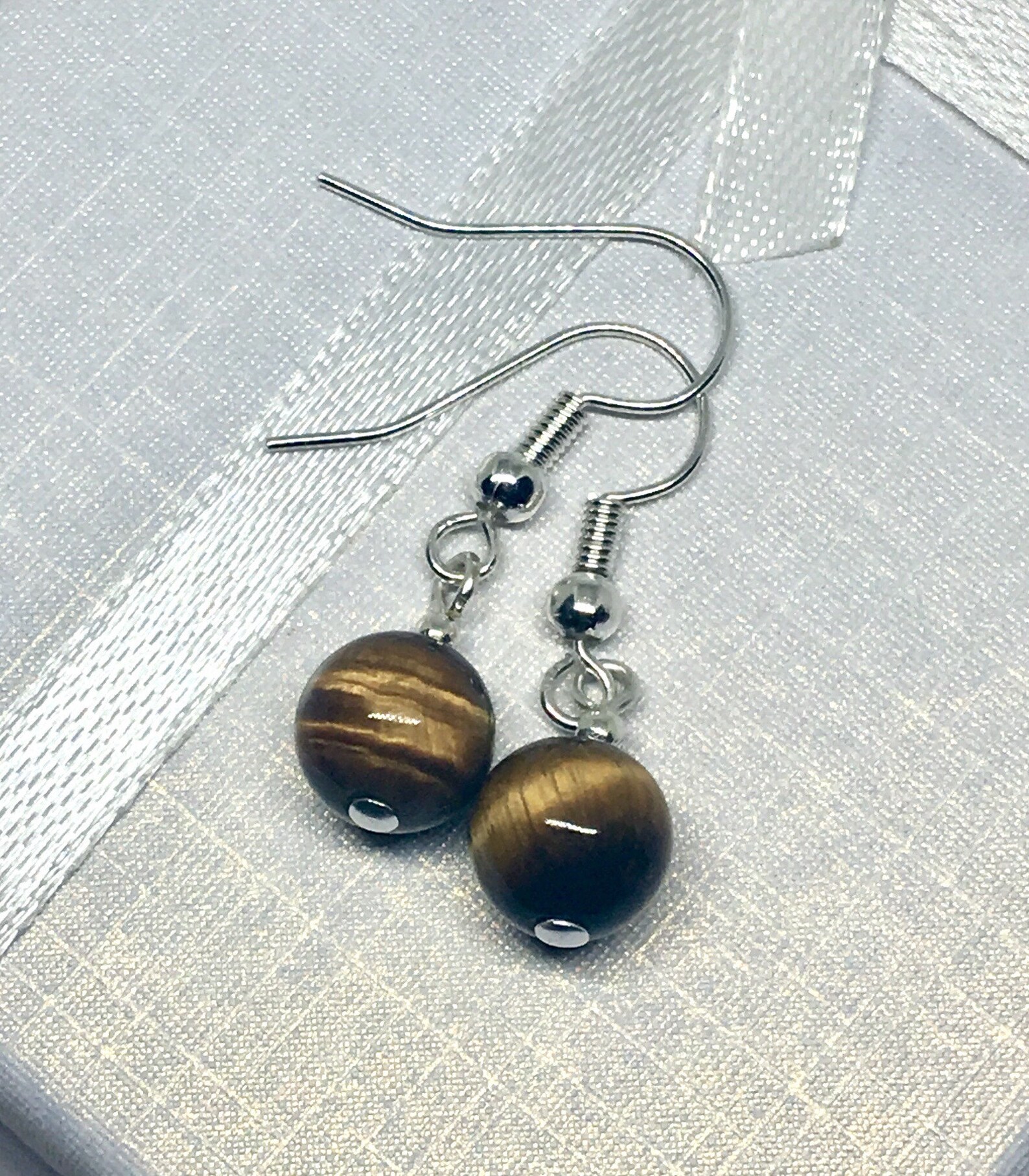 Tiger Eye Earrings 8 Mm Tiger Eye Gemstone Earrings Genuine - Etsy UK