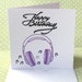 Headphone Happy Birthday Card, Personalised Card, Music Lovers ...