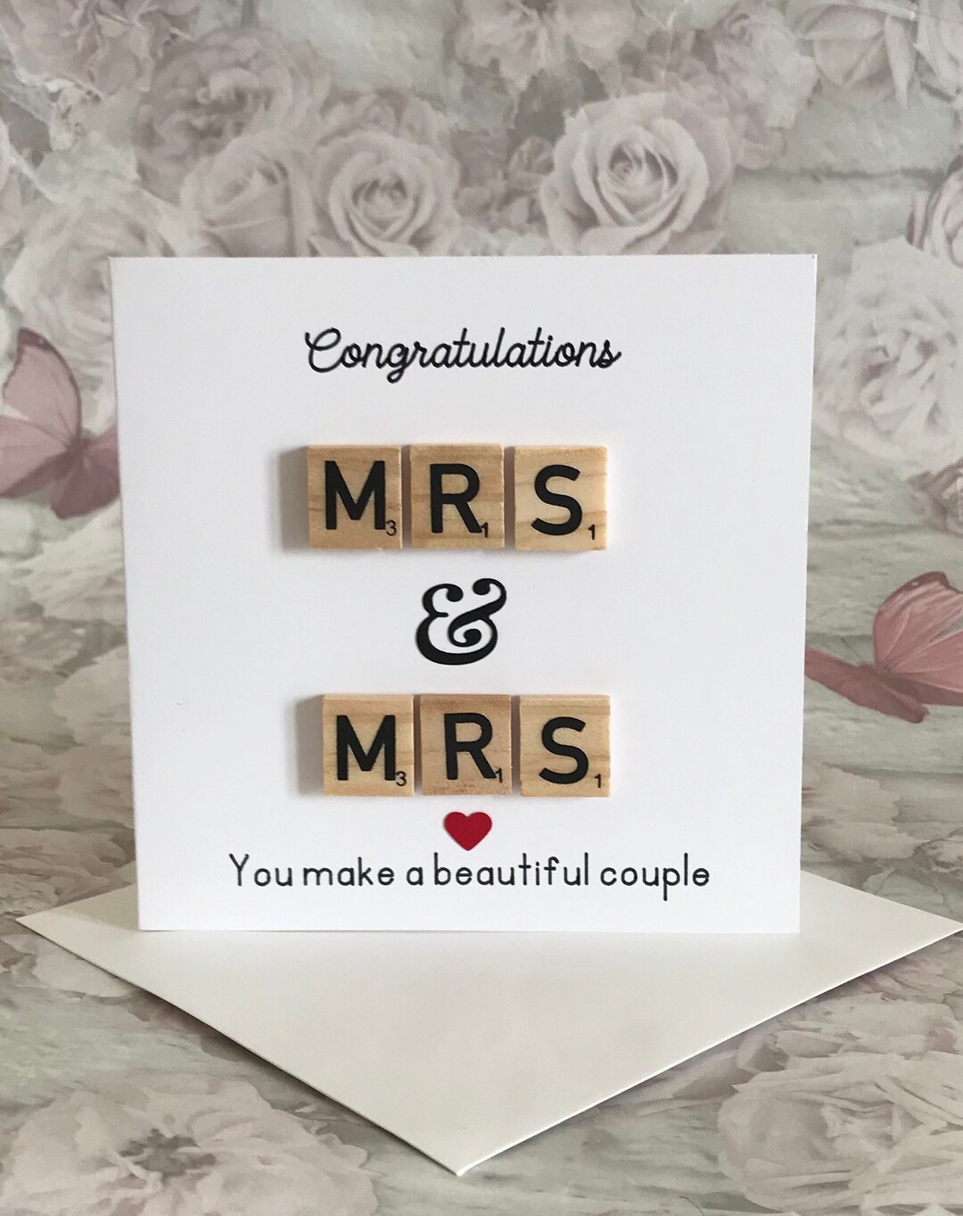 Mrs and Mrs Card - Congratulations Card, You Make a Beautiful Couple ...