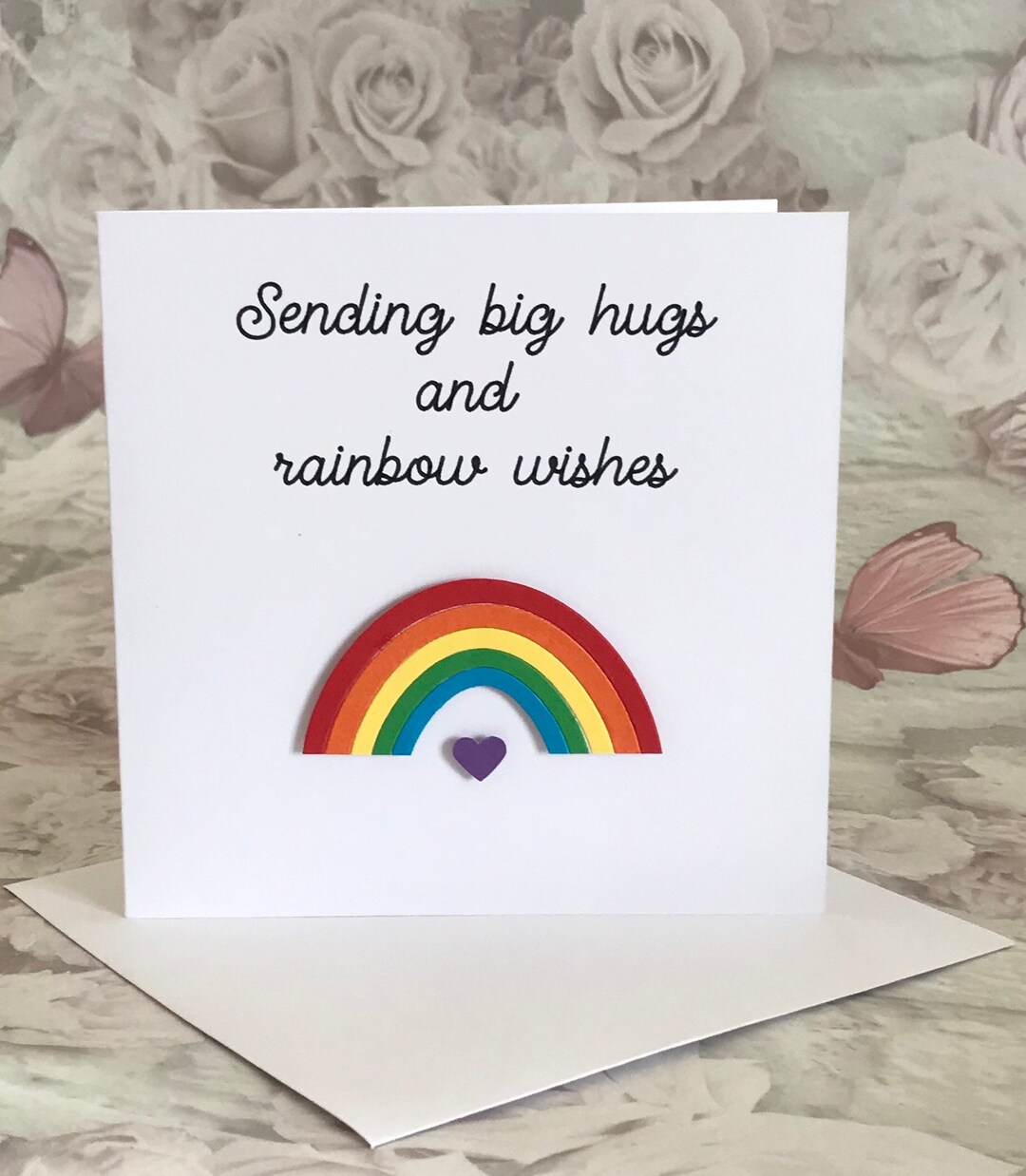 Sending Big Hugs and Rainbow Wishes Card, Hug Card for a Loved One ...