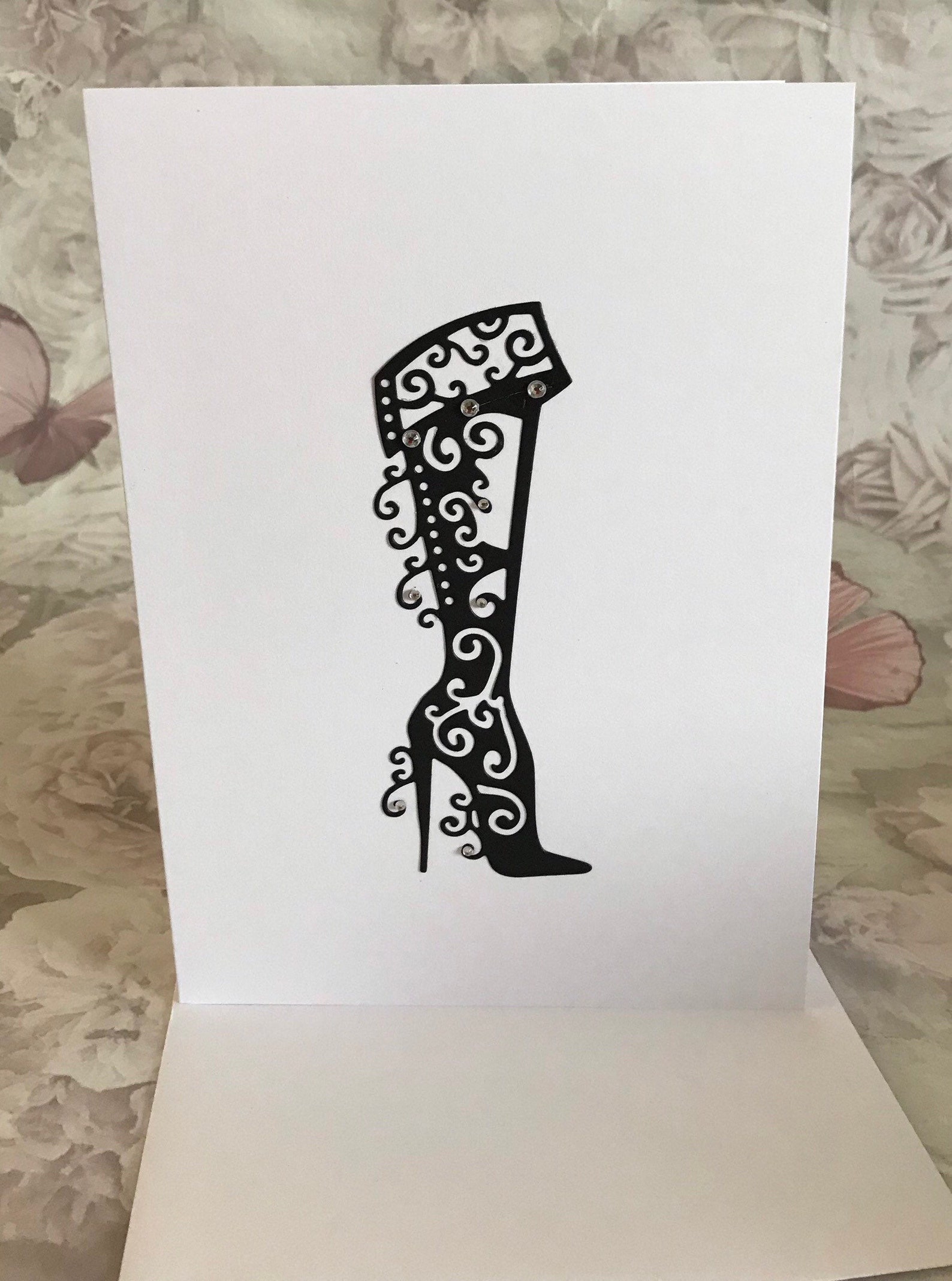 Handmade Birthday Card Shoe Birthday Card Lady's Boots | Etsy UK