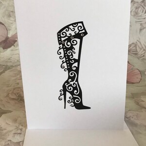 Handmade Birthday Card, Shoe Birthday Card, Lady's Boots Birthday Card ...