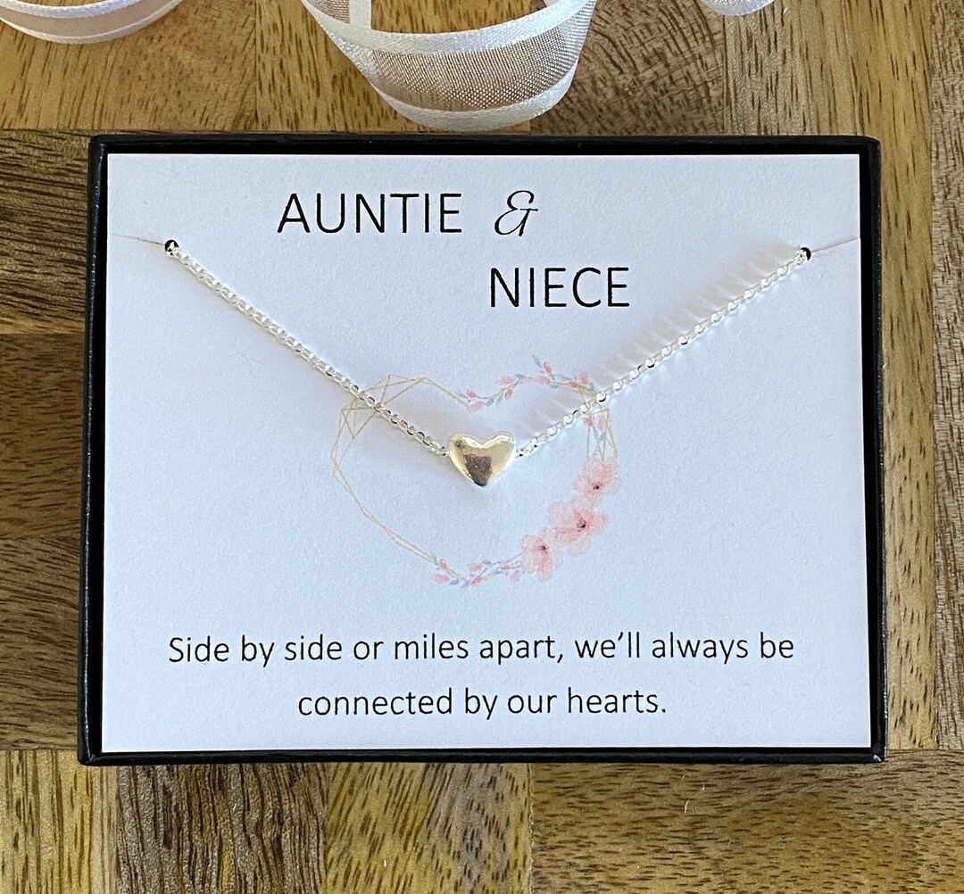 Auntie & Niece Sterling Silver Heart Necklace, Side by Side or Miles ...