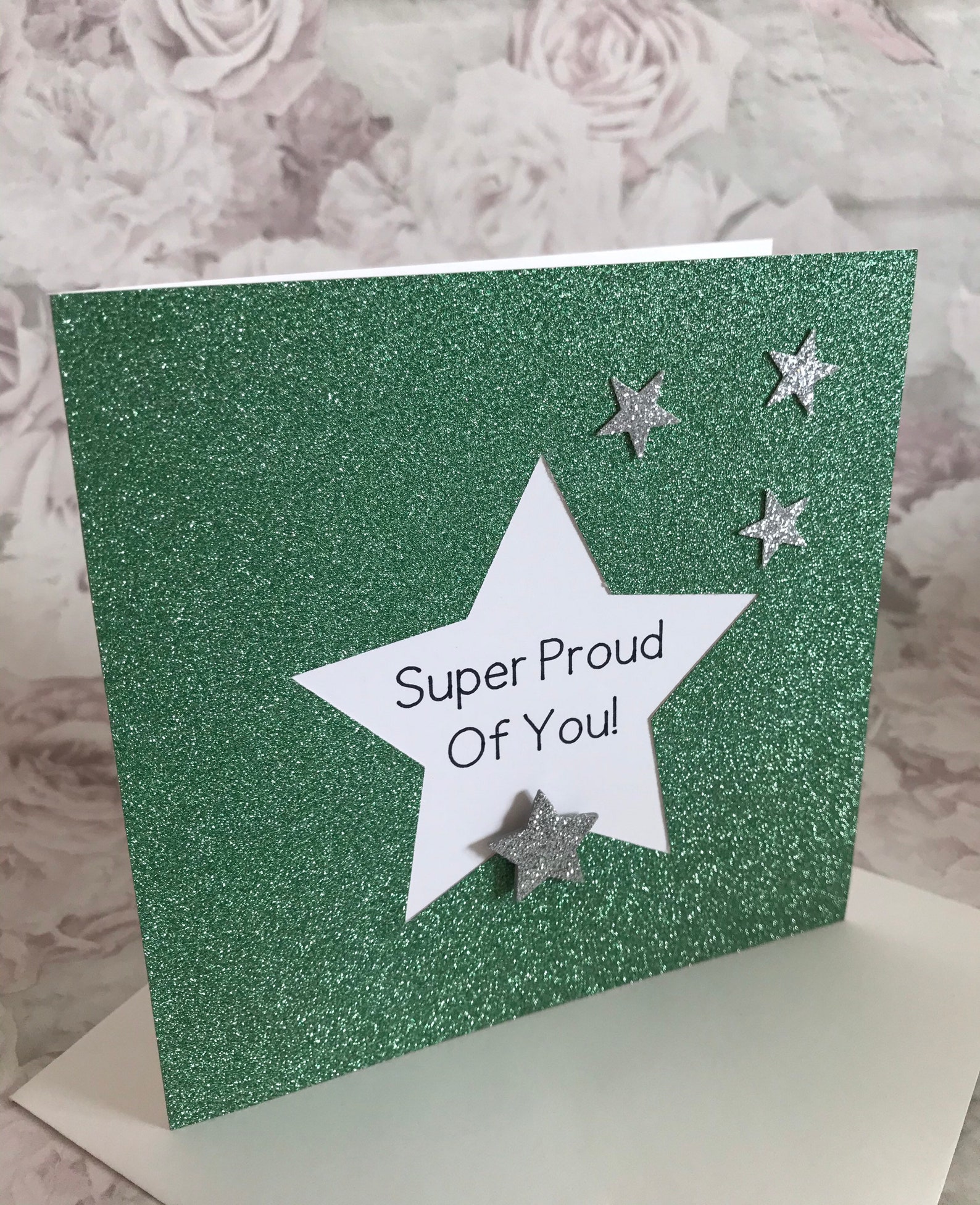 Super Proud Of You Glitter Star Card Proud Of You Well Done | Etsy