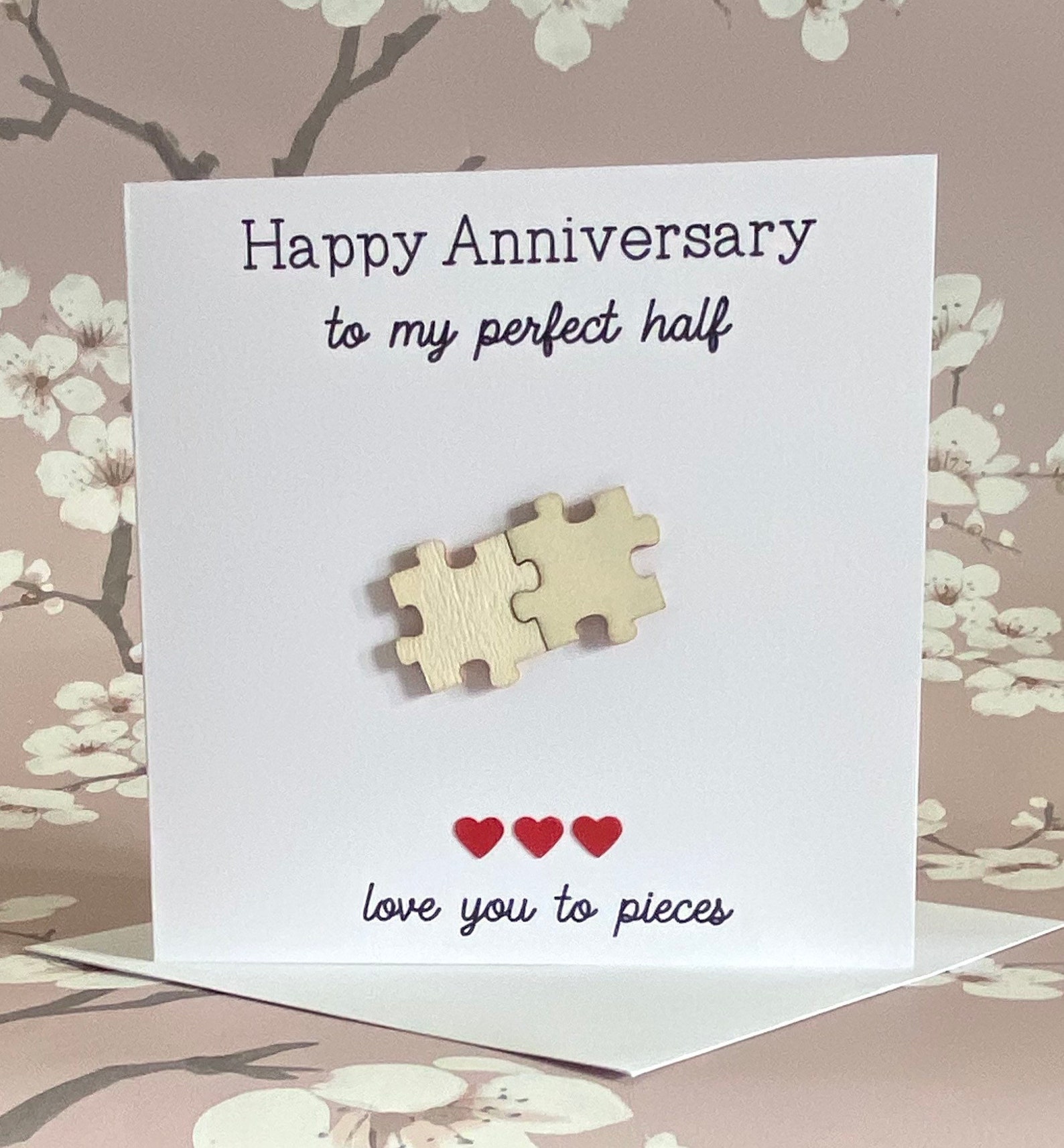 Happy Anniversary to My Perfect Half Love You to Pieces - Etsy UK