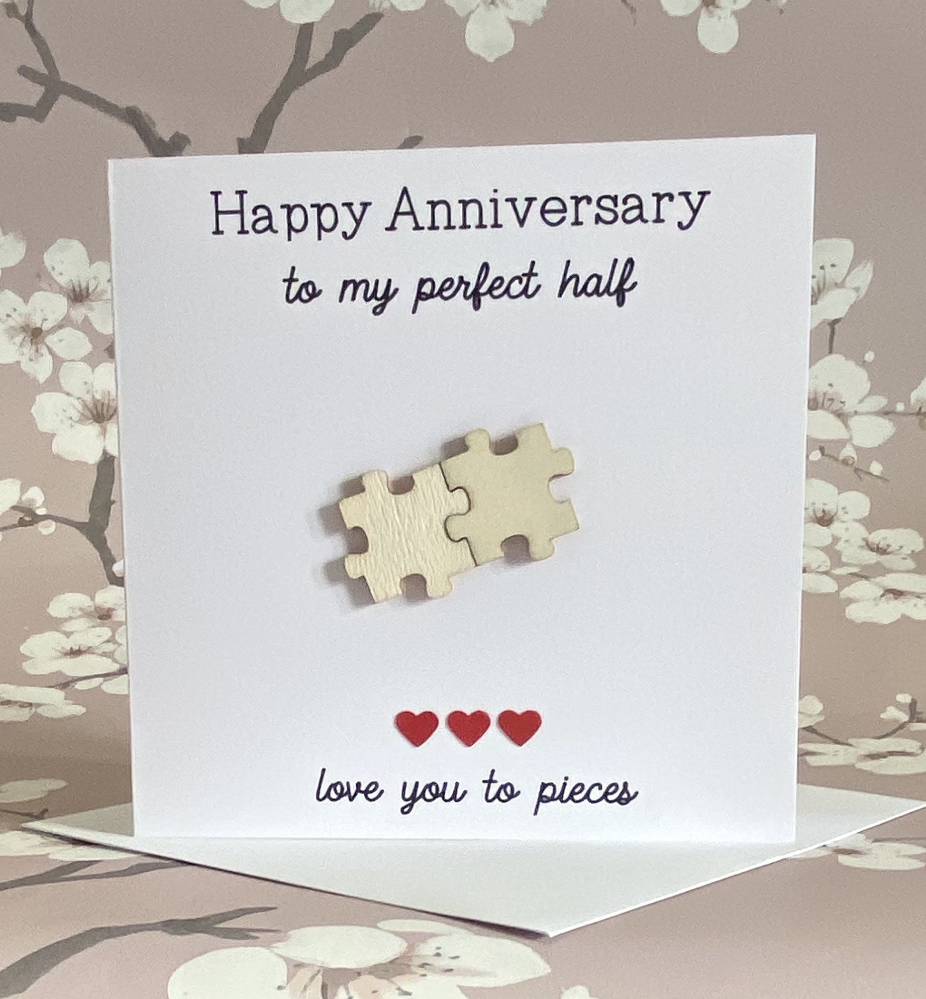 Happy Anniversary to My Perfect Half Love You to Pieces - Etsy UK